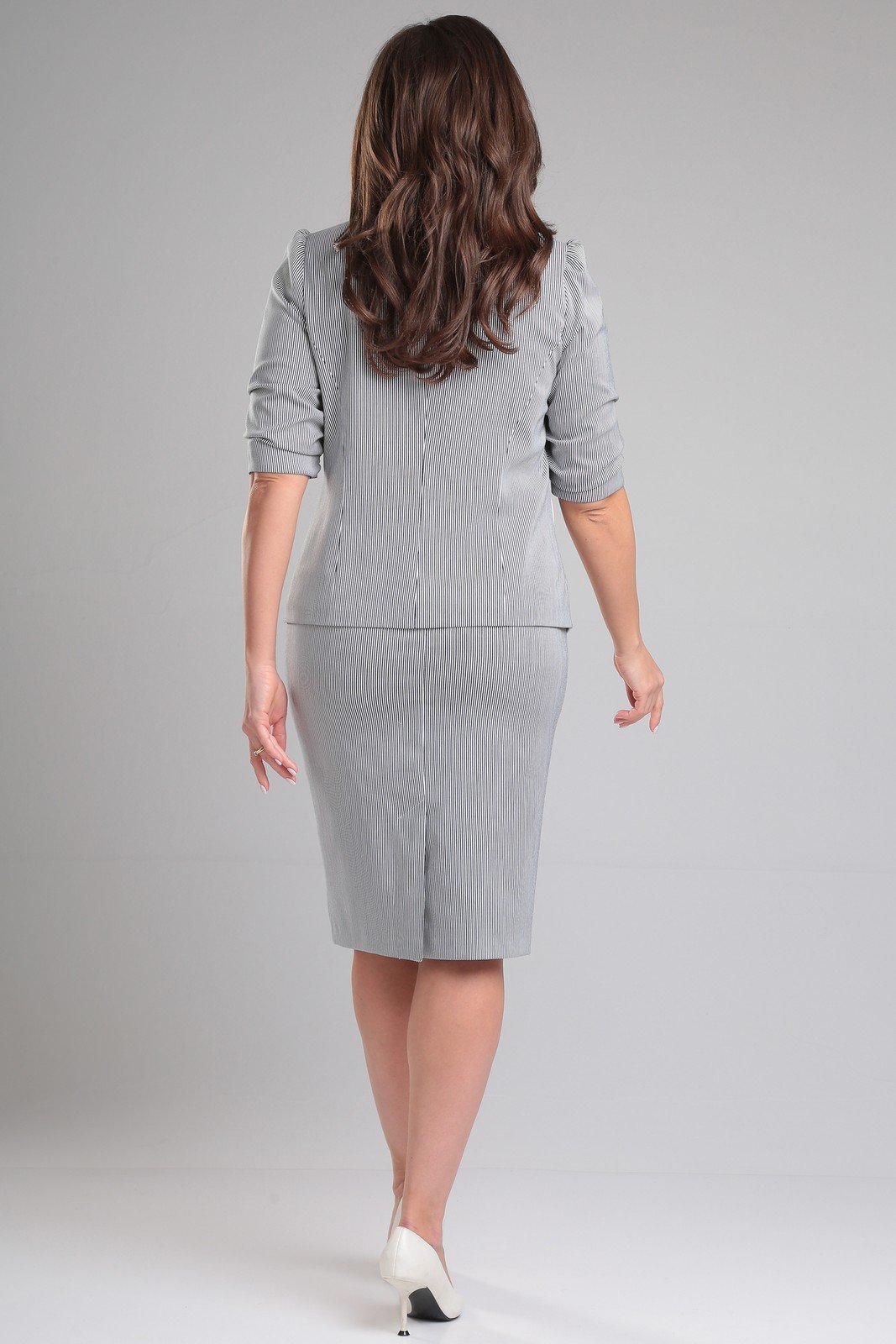 Костюм с юбкой 21312 синяя полоска LeNata купить в интернет магазине Велесмода